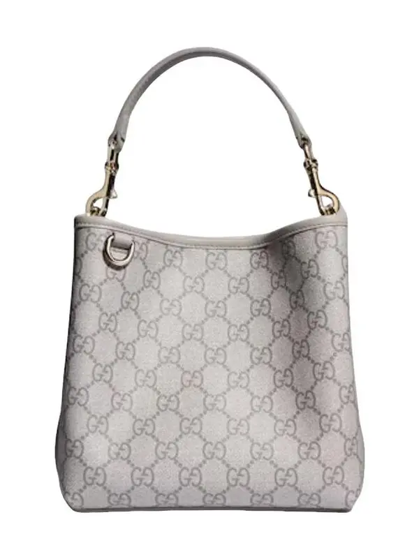 Gucci Gg Emblem Small Bucket Bag - Grey
