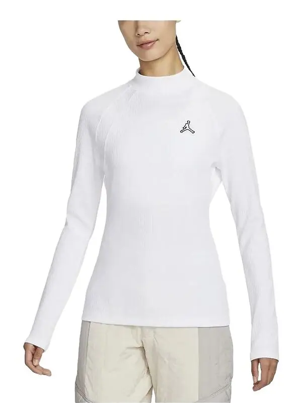 JORDAN Air Flight Ribbed Long-sleeve Top - White