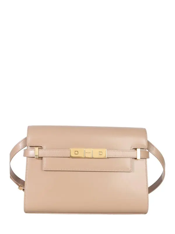 Saint Laurent Manhattan Shoulder Bag In Calfskin - Beige