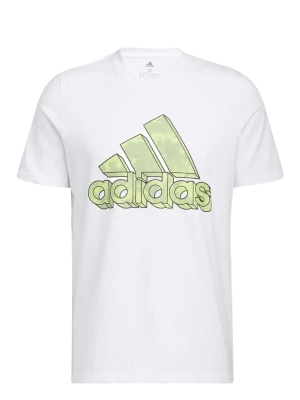 Adidas Alphabet Logo Sports Round Neck Pullover Short Sleeve White T-shirt - Multi-color