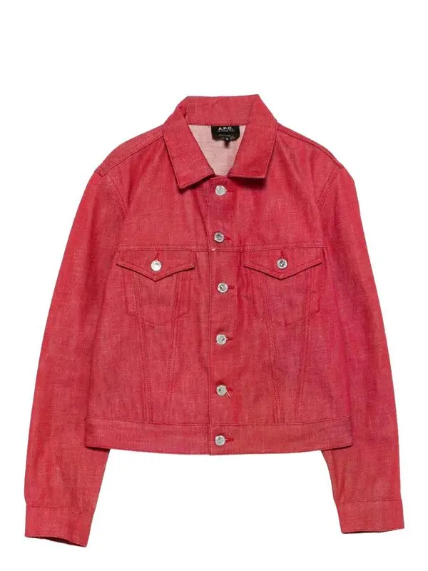 A.p.c. Denim Button-fastening Jacket - Red