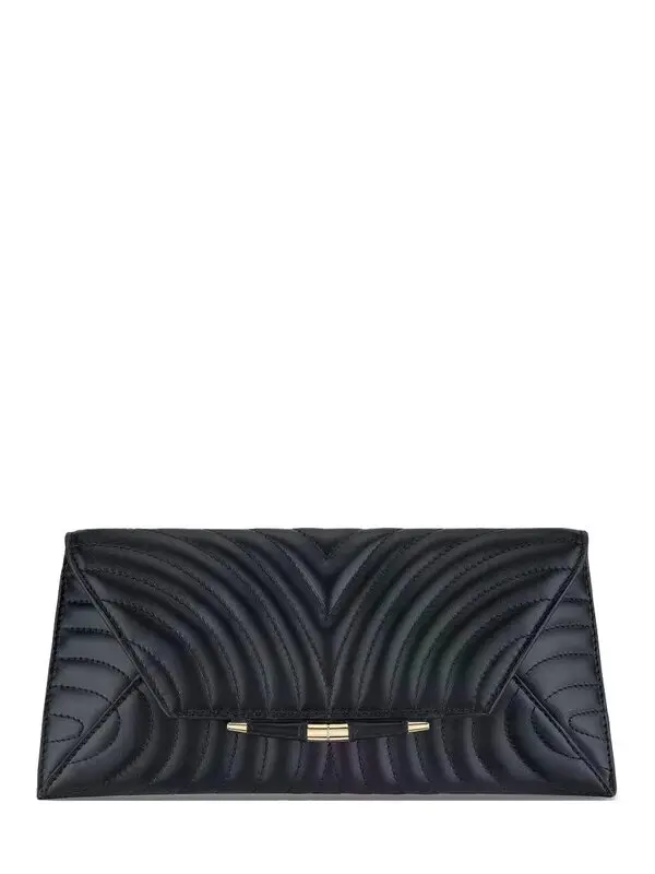 Tyler Ellis Aimee Quilted Leather Clutch Bag - Black