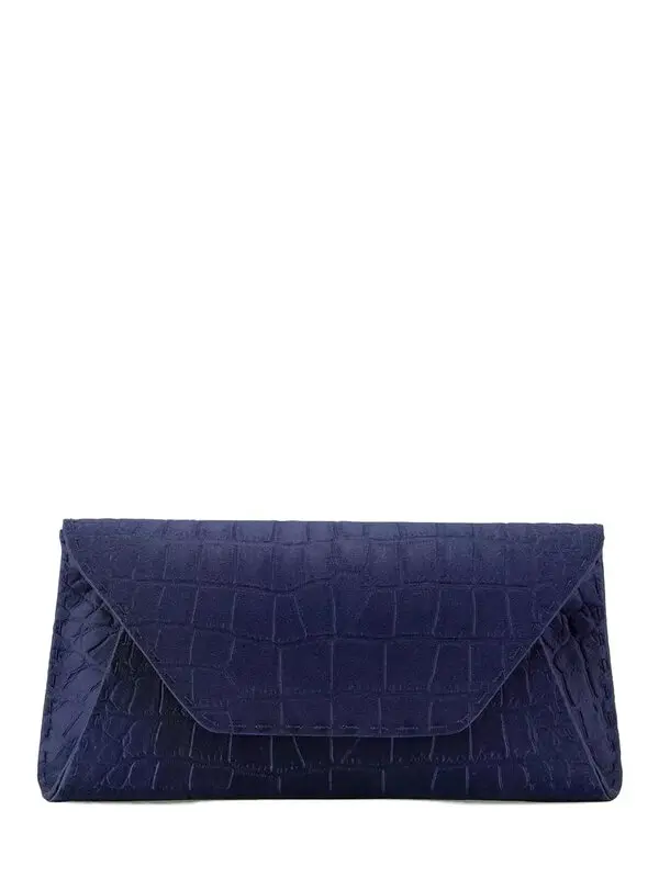 Tyler Ellis Eloise Crocodile-effect Clutch Bag - Blue