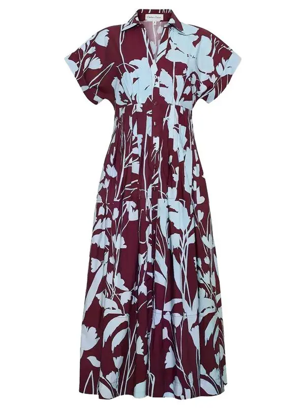 Cara Cara Nash Floral Print Midi Dress - Red