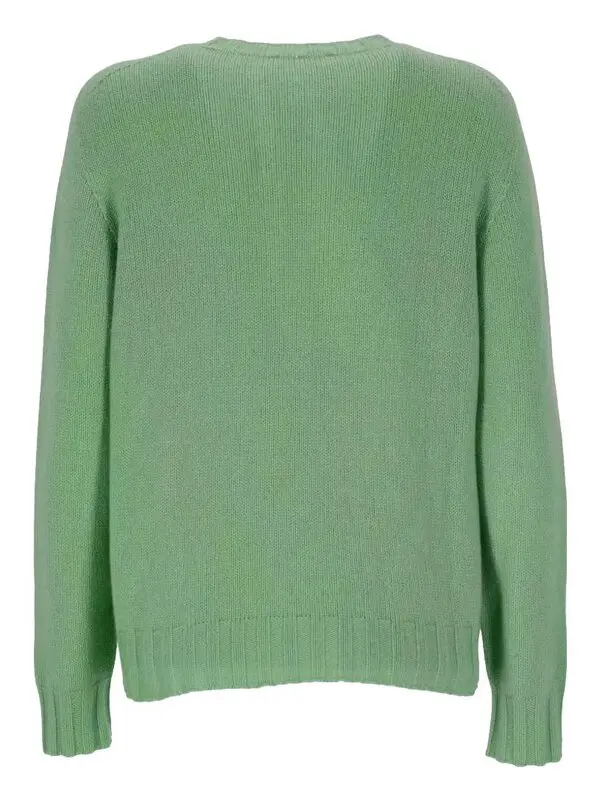 OLIVER LATTUGHI Ribbed-trim Cashmere Sweater - Green