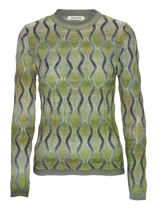 Henrik Vibskov Geometric Pattern Knit T-shirt - Green