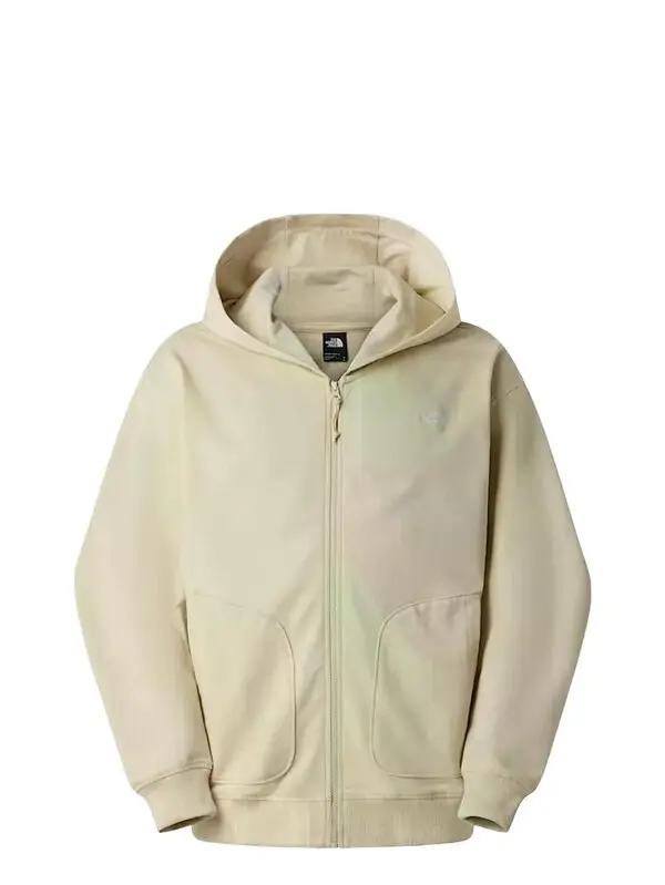 The North Face Logo Embroidered Zip-up Hoodie - Neutrals