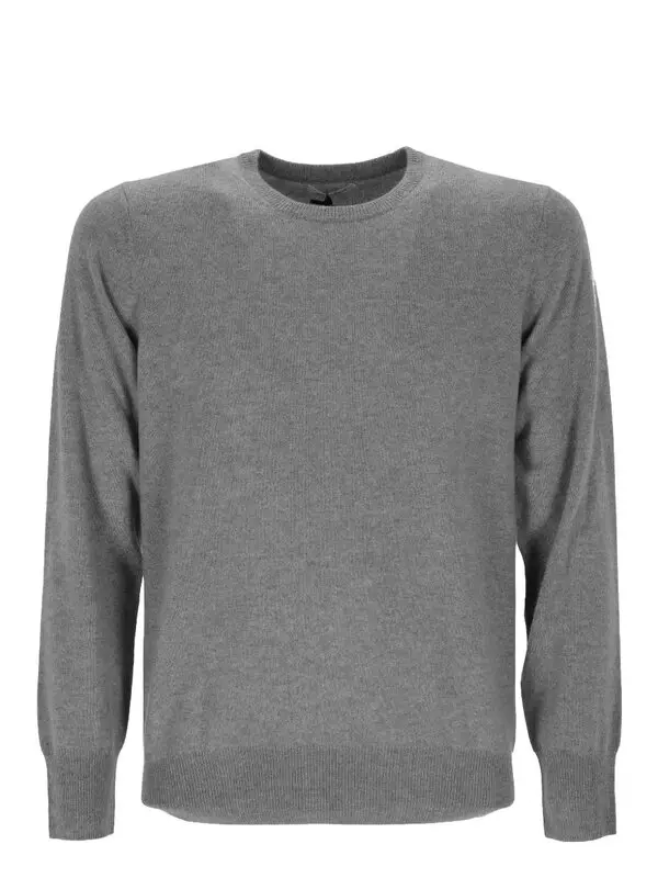 Soft Goat Knitted Crew Neck Sweater - Grey