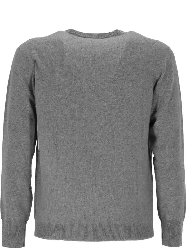 Soft Goat Knitted Crew Neck Sweater - Grey