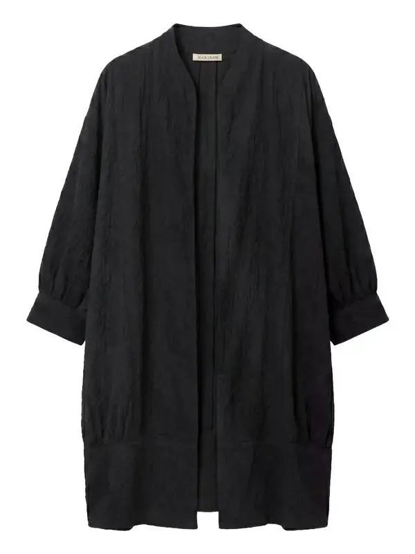 Black Crane Spoon Crinkled Oversized Jacket - Blue
