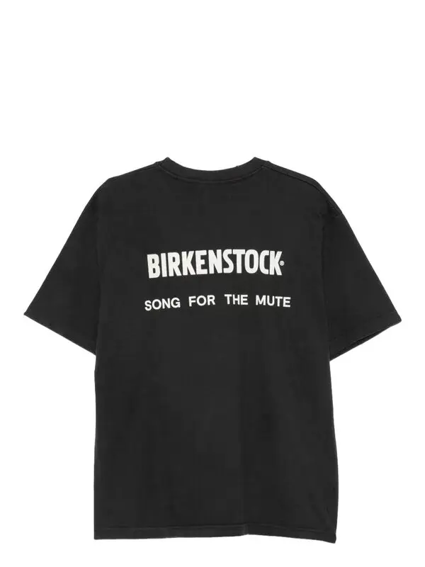 SONG FOR THE MUTE X Birkenstock Distressed-effect Logo-print T-shirt - Black