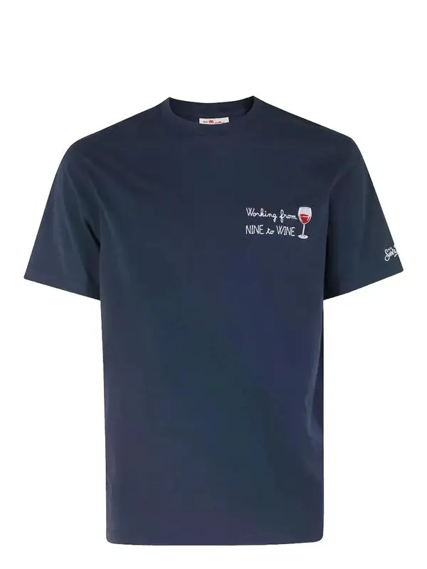 MC2 SAINT BARTH Portofino Embroidered T-shirt - Blue