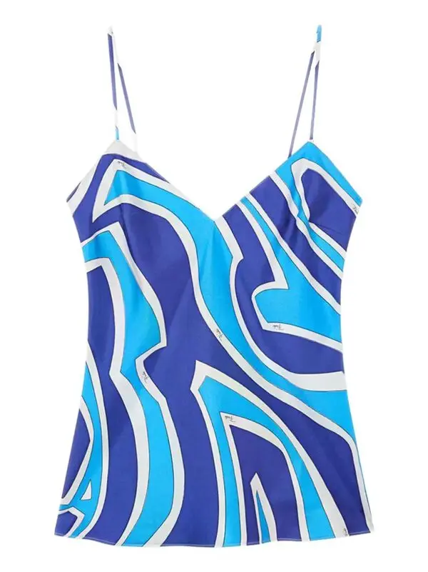 Emilio Pucci Labirinto Print Camisole Top - Blue