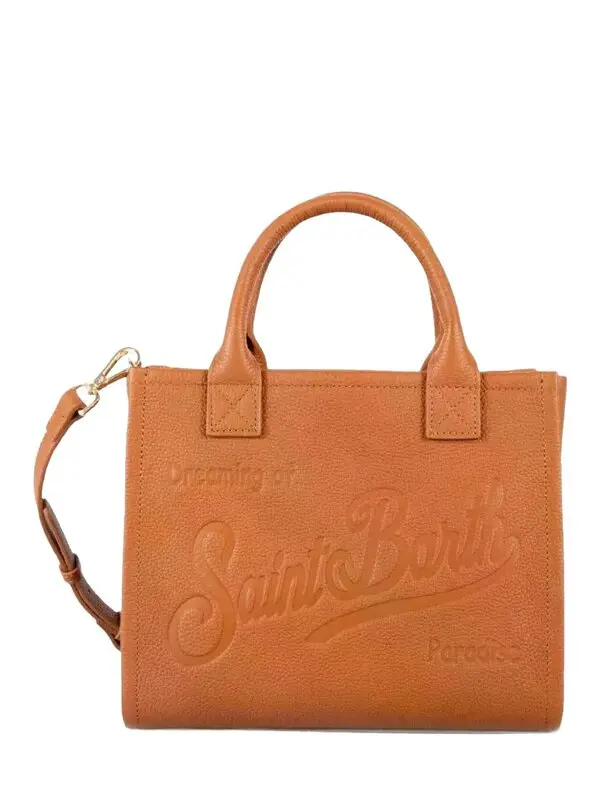 MC2 SAINT BARTH Vanity Embossed Leather Tote Bag - Brown