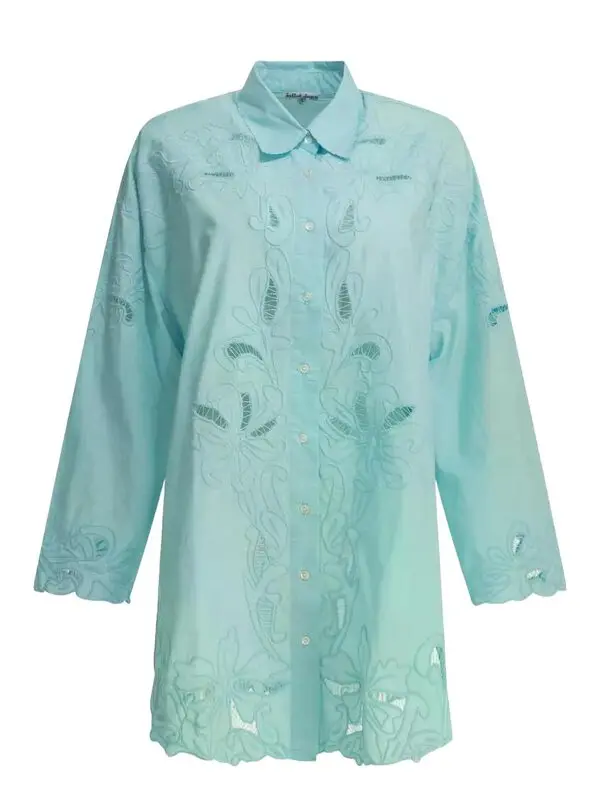 JULIET DUNN Embroidered Cut-out Shirt - Blue