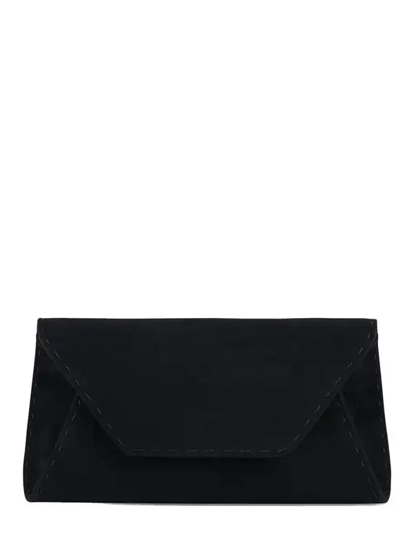 Tyler Ellis Eloise Suede Leather Clutch Bag - Black