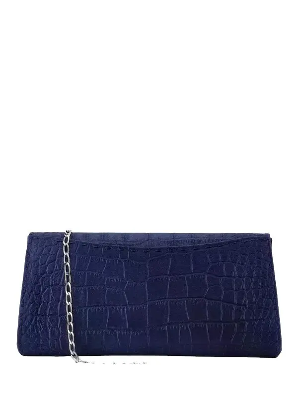 Tyler Ellis Small Eloise Crocodile-effect Clutch Bag - Blue