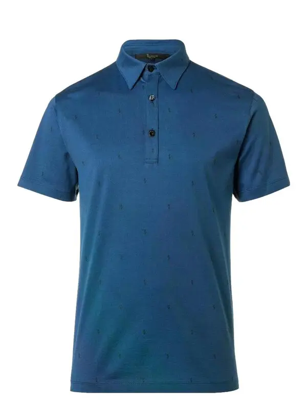 BILLIONAIRE Trey Logo-print Polo Shirt - Blue