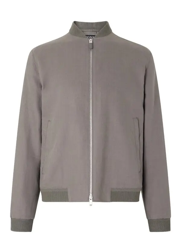 Zegna Oasi Linen Bomber Jacket - Gray