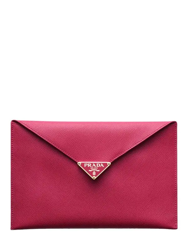 Prada Saffiano Leather Envelope Clutch - Pink