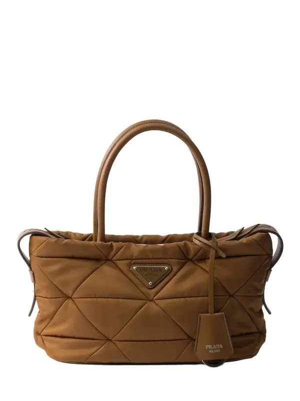 Prada Re-nylon Padded Tote Bag - Brown