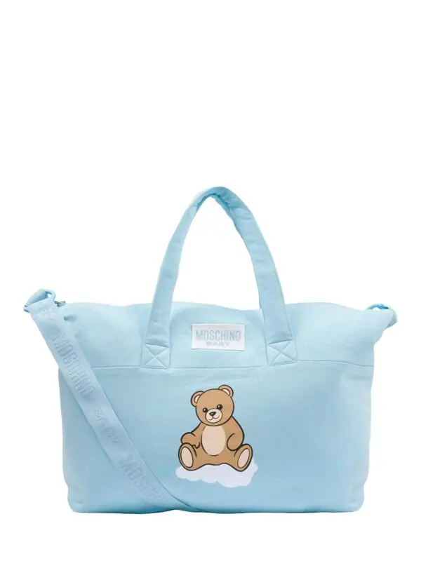 Moschino Changing Bag With Teddy Bear And Cloud Pattern - Blue