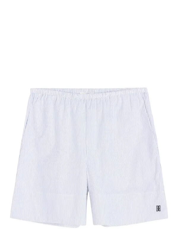 BY MALENE BIRGER Striped Relaxed Fit Shorts - Black And White Pinstripe