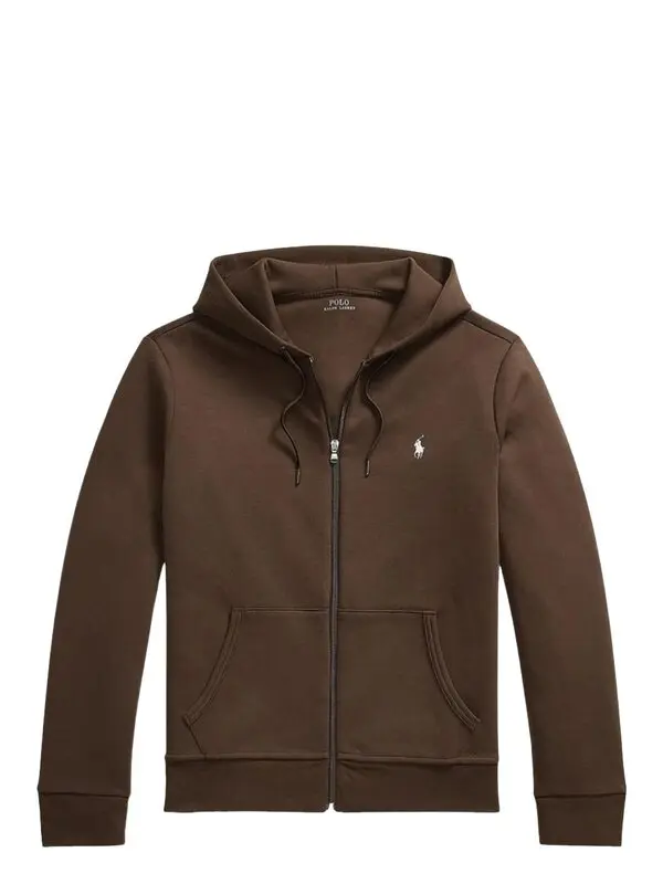 Polo Ralph Lauren Zip-up Hoodie With Logo Detail - Nutmeg Brown