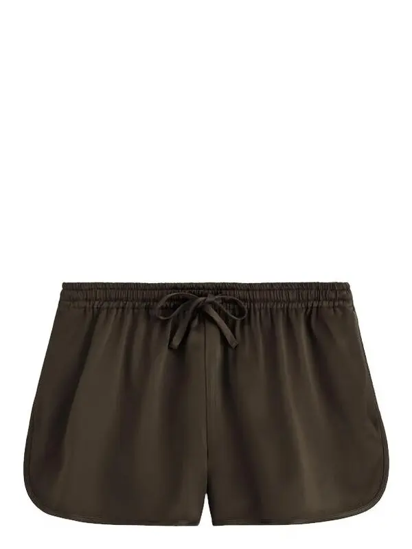 Cos Satin Track Shorts - Brown