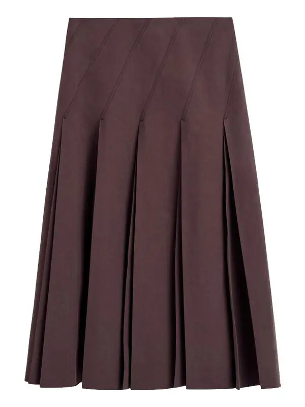 Cos Pleated Cotton-linen Midi Skirt - Red