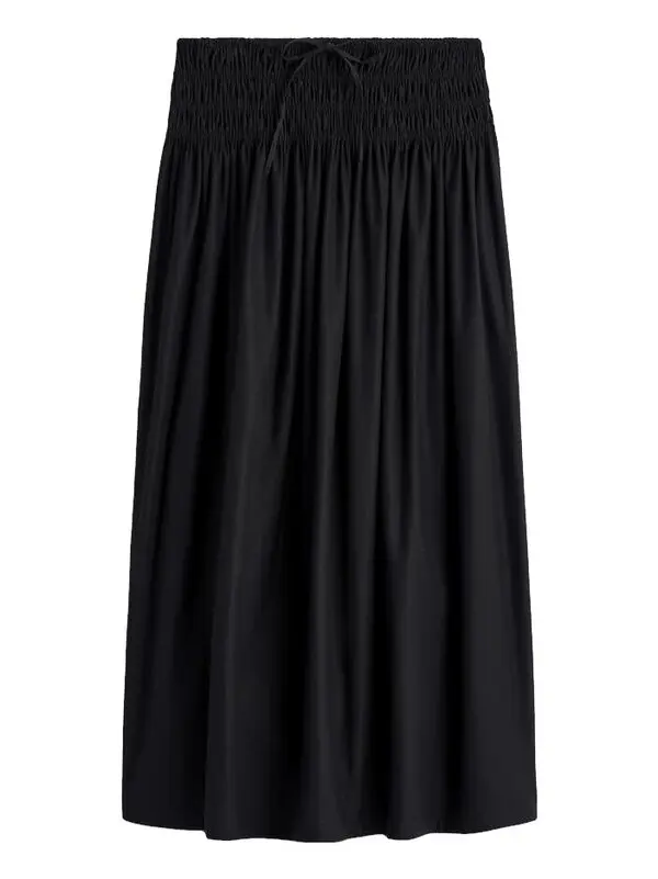 Cos Ruched-waist Midi Skirt - Black