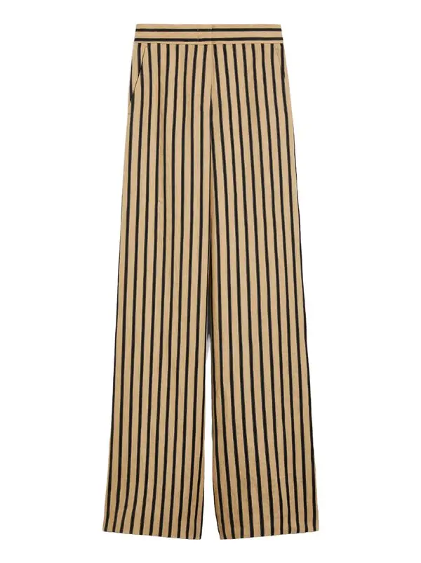 Max Mara Striped Palazzo Pants - Sand-colored