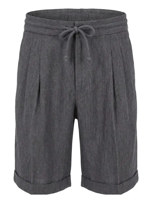 Brunello Cucinelli Drawstring Linen Shorts - Black