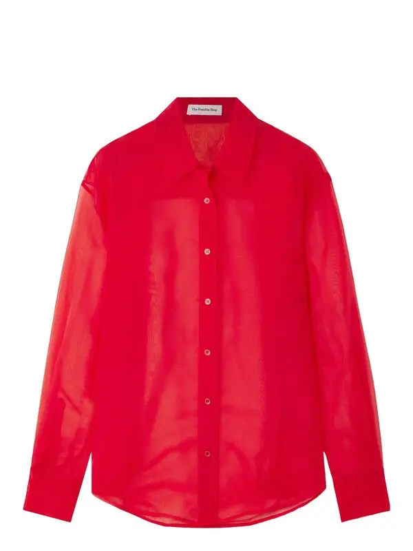 THE FRANKIE SHOP Peri Silk-blend Organza Shirt - Red