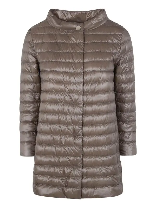 Herno Rossella Long-sleeve Quilted Cotton-padded Jacket - Gray