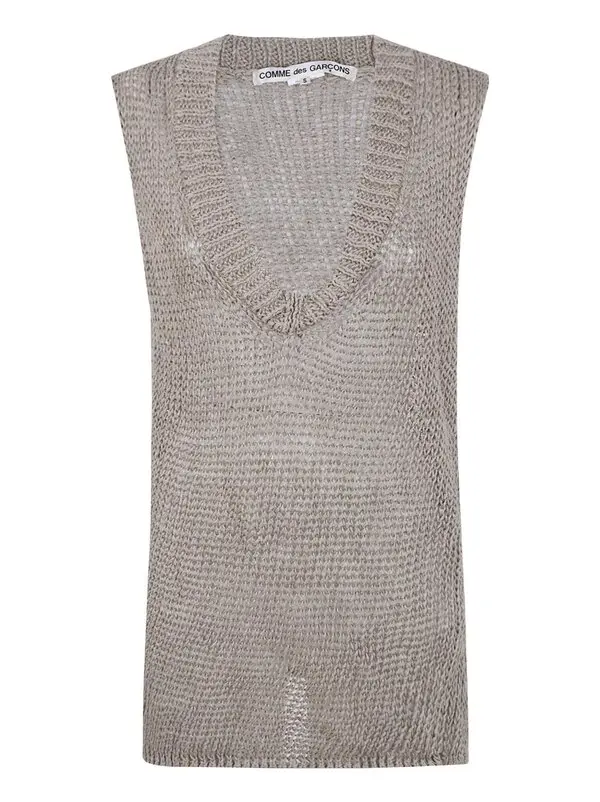 Comme Des Garçons V-neck Sleeveless Vest - Gray