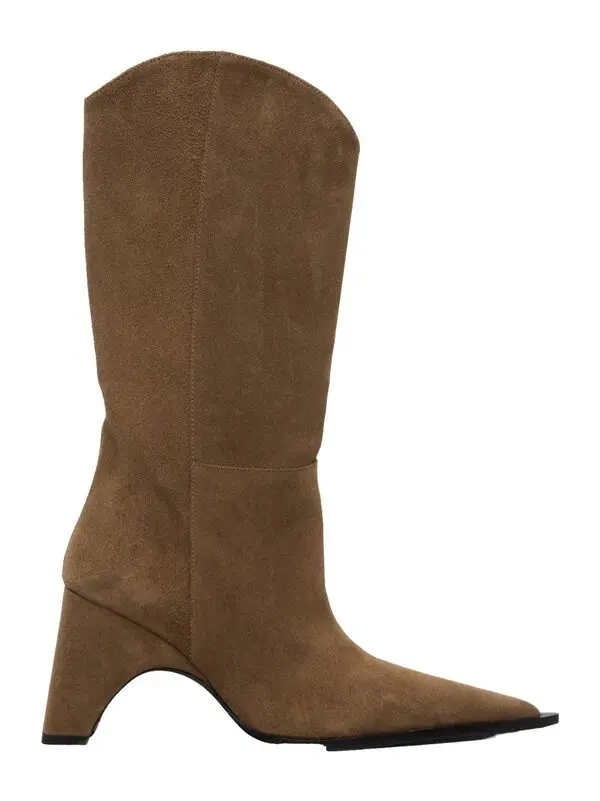 Coperni Suede Cowboy Bridge Boots - Dark Brown