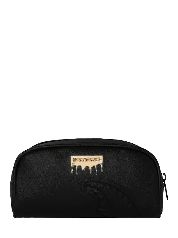 SPRAYGROUND Gold Brick Luxe Shark Pouch - Black