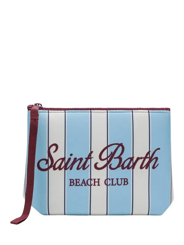 MC2 SAINT BARTH Striped Beach Pouch - Light Blue