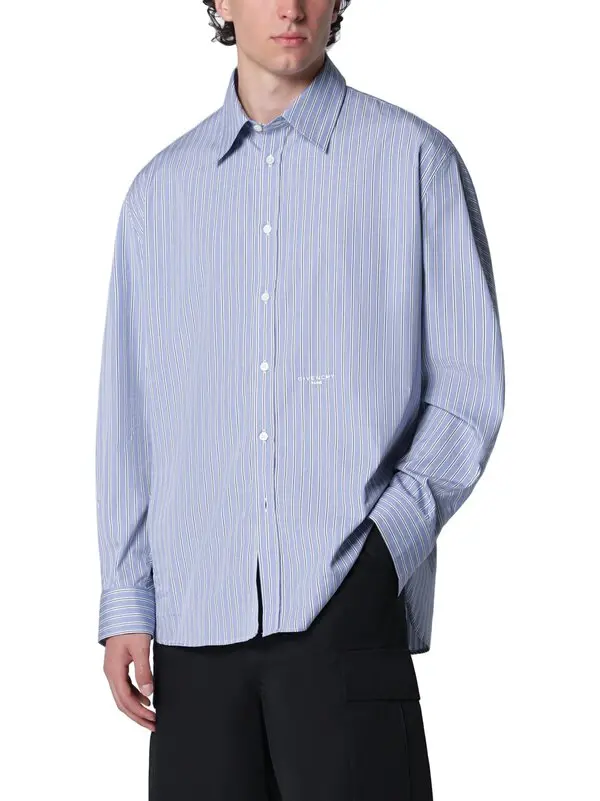 Givenchy White/ Striped Poplin Shirt - Blue