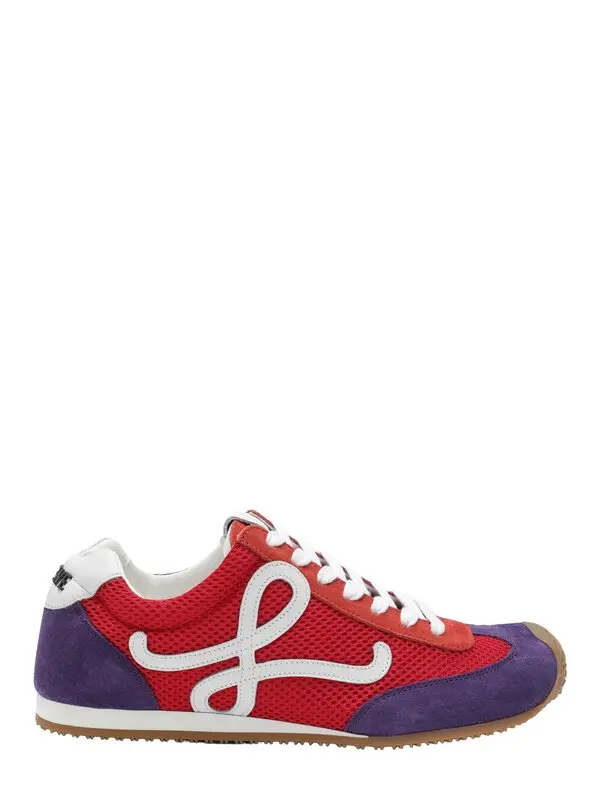Loewe Ballet Runner 2.0 Suede And Mesh Sneakers - Red