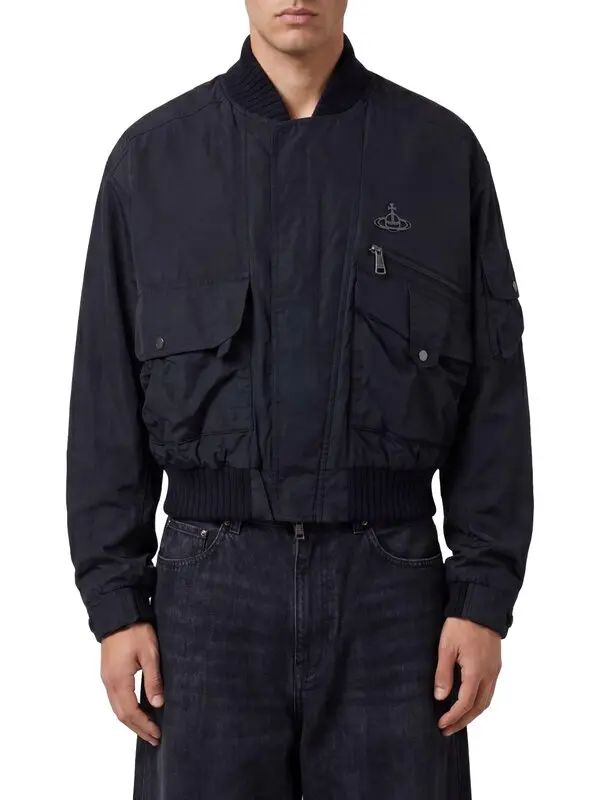 VIVIENNE WESTWOOD Orb Logo Cotton Bomber Jacket - Black