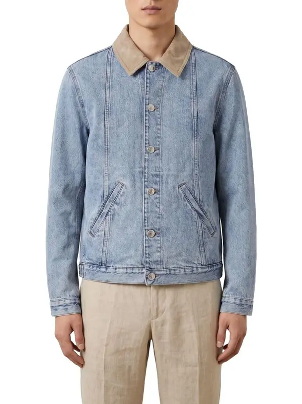 Brunello Cucinelli Cotton Shirt Jacket With Welt Pockets - Denim