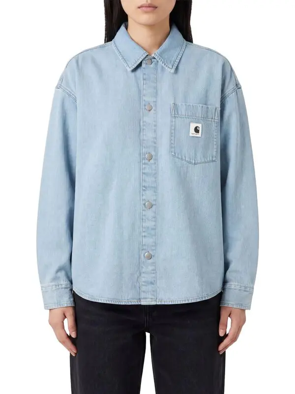 Carhartt Work In Progress Button-up Shirt With Classic Collar - Blue