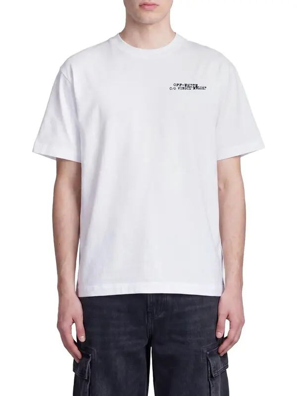 Off-White Cotton Crew Neck T-shirt - White
