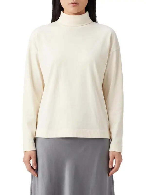 Phoebe Philo High Neck Long Sleeve Top - Cream
