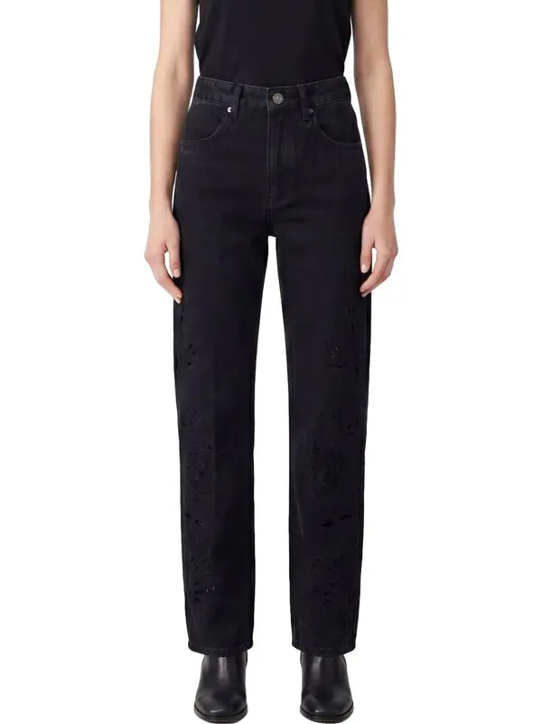 Farm Rio Cotton Denim Jeans - Black