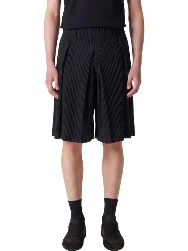 Issey Miyake Homme Plissé Pleated Shorts - Black