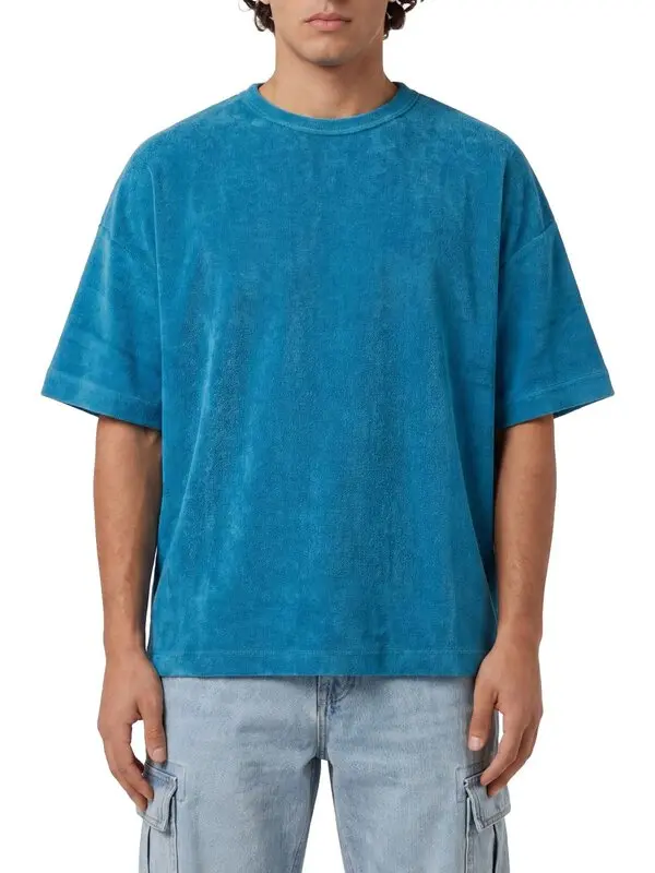 Howlin' Relaxed Fit Crew Neck T-shirt In Cotton-blend Jersey - Blue
