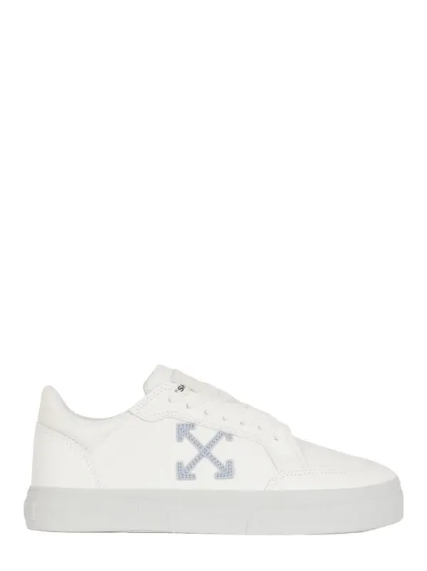 Off-White Vulcanized Low Top Leather Trainers - Sky Blue